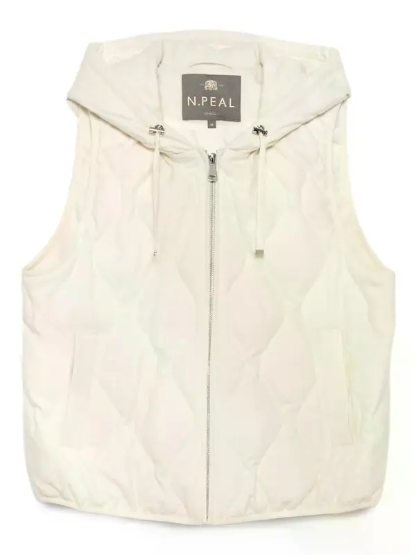 N.peal Padded Hooded Gilet - White