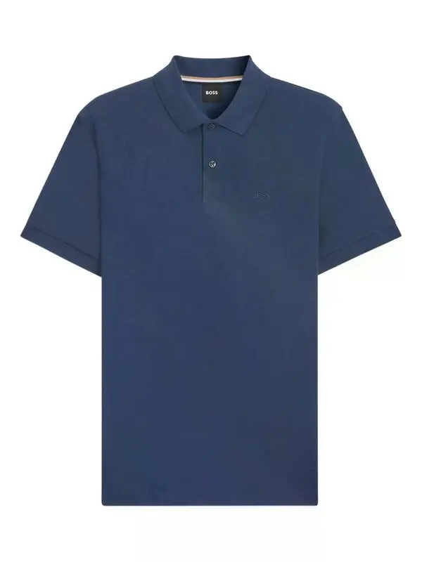 BOSS Logo-embroidered Polo Shirt - Blue