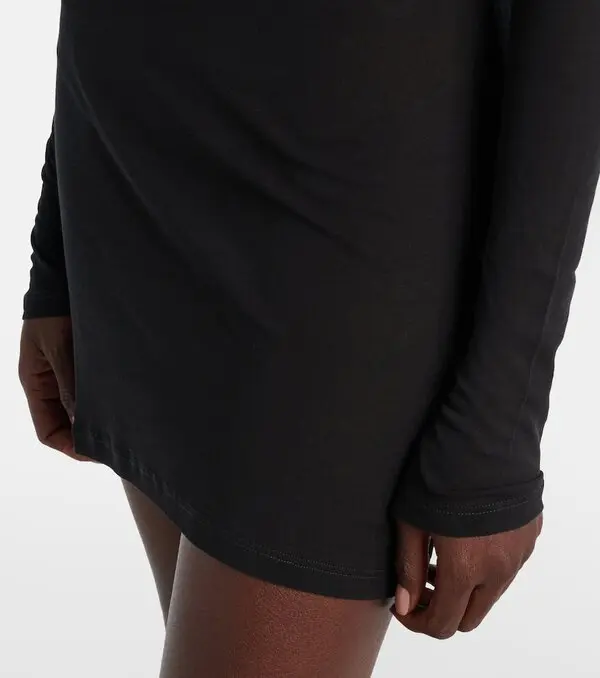 Miu Miu Logo Cotton Jersey Mini Dress