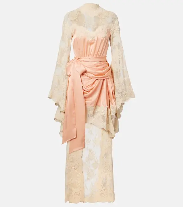 Zimmermann Hypnotic Silk Satin And Lace Gown