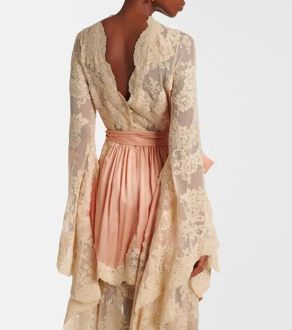 Zimmermann Hypnotic Silk Satin And Lace Gown