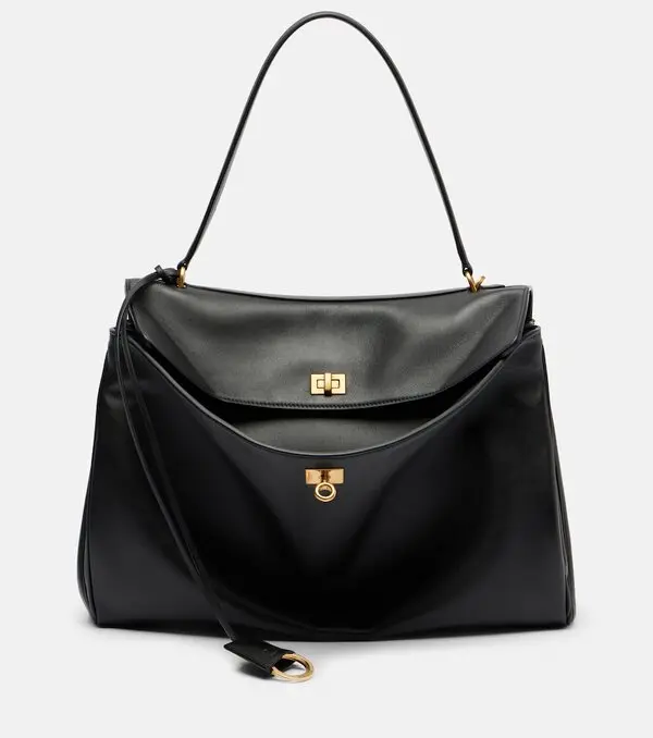 Balenciaga Rodeo Large Leather Shoulder Bag - Black