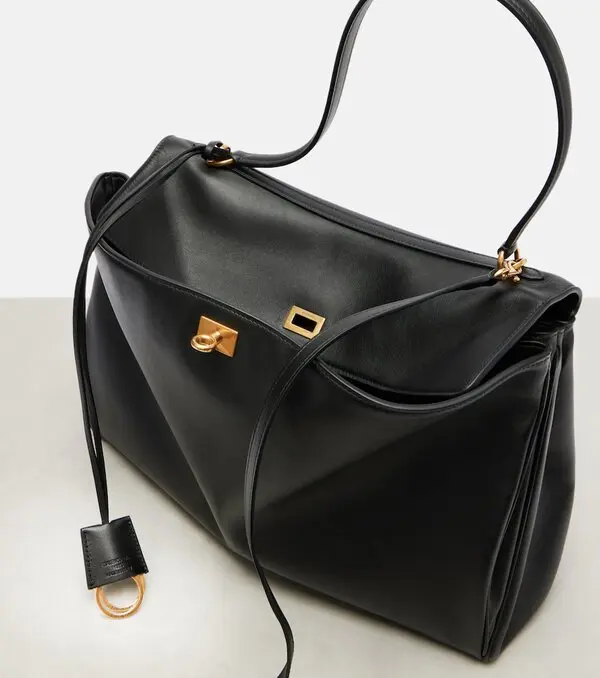 Balenciaga Rodeo Large Leather Shoulder Bag - Black