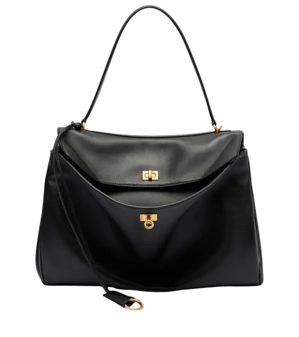 Balenciaga Rodeo Leather Shoulder Bag - Black