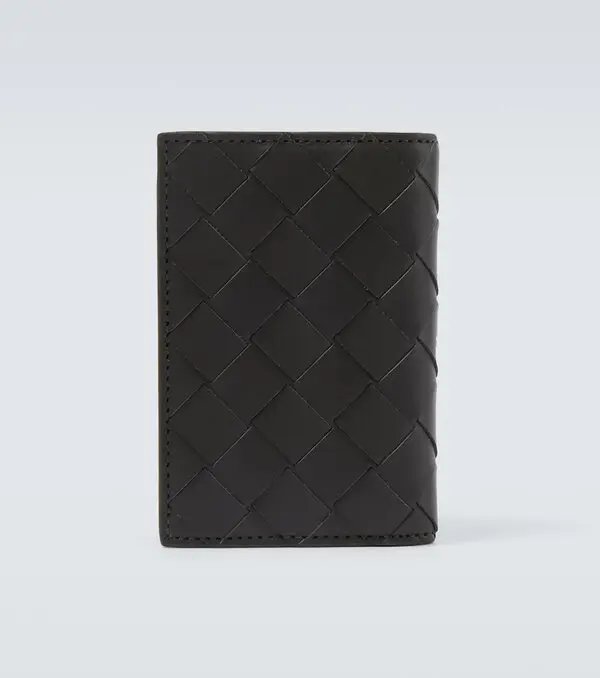 Bottega Veneta Intrecciato Leather Wallet - Grey