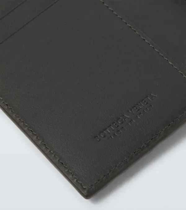 Bottega Veneta Intrecciato Leather Wallet - Grey