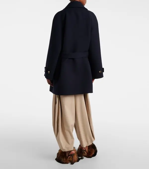 Loewe Belted Double-breasted Wool Coat