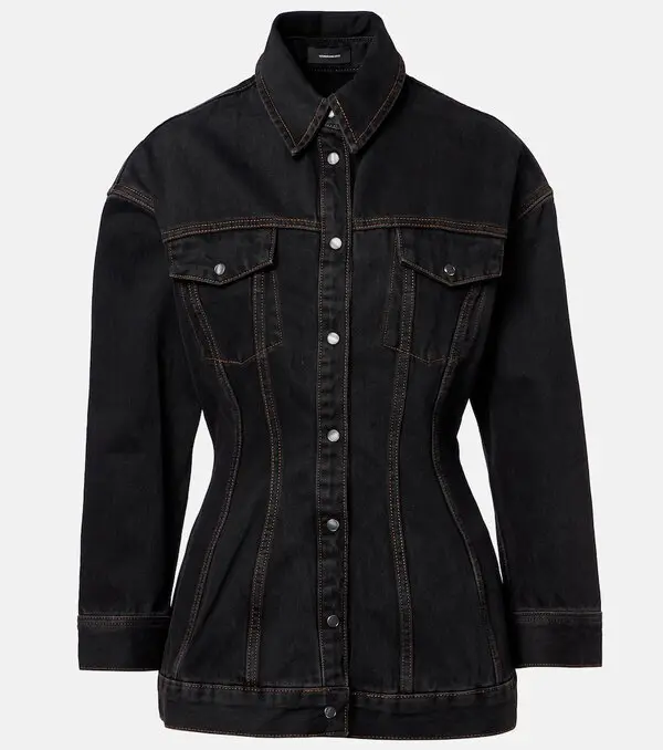 Wardrobe.NYC Contour Denim Jacket - Black