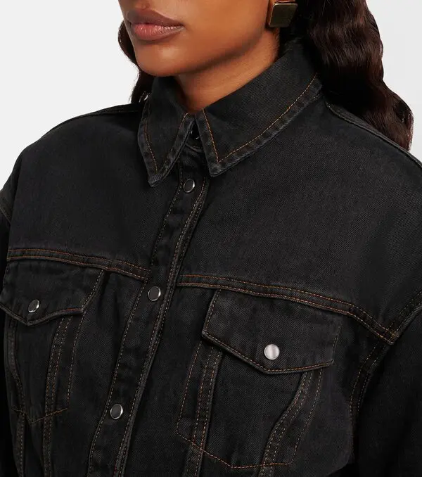 Wardrobe.NYC Contour Denim Jacket - Black