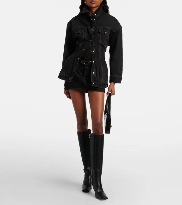 Wardrobe.NYC Contour Denim Jacket - Black