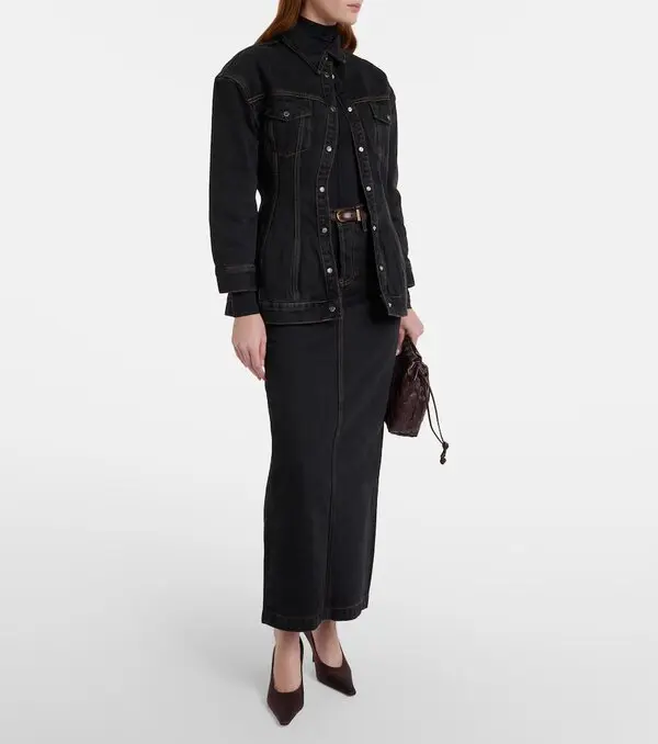 Wardrobe.NYC Contour Denim Jacket - Black