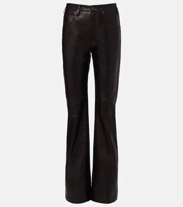 NILI LOTAN Leather Bootcut Pants
