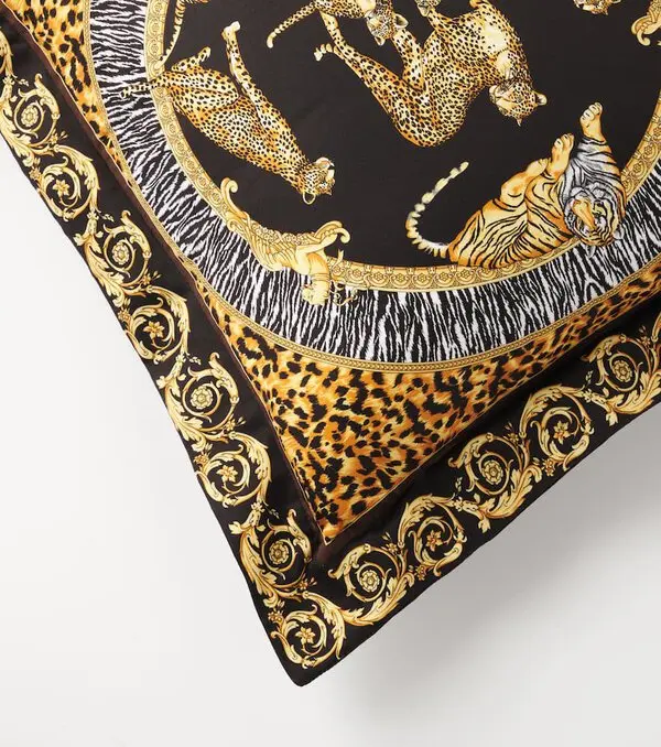 Versace Logo Printed Cotton Satin Cushion