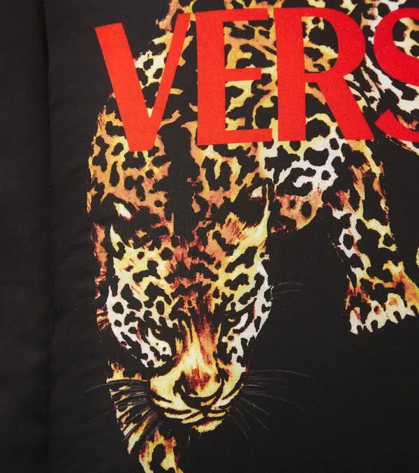 Versace Logo Printed Cotton Satin Cushion