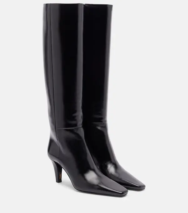 Saint Laurent Jill 75 Leather Knee-high Boots - Black