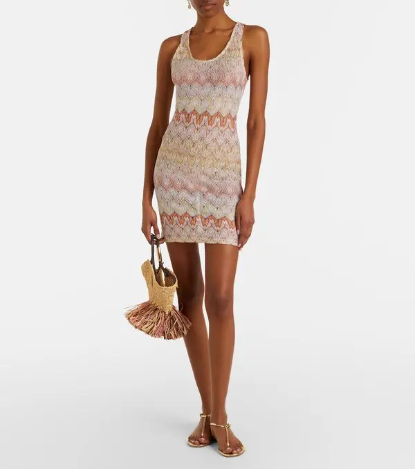 Missoni Lamé Pleated Mini Dress - Multicoloured
