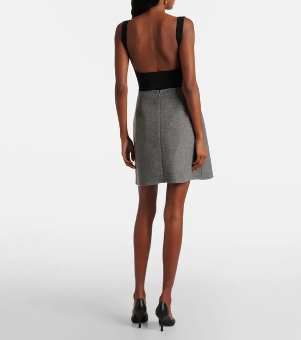 Carolina Herrera Mélange Virgin Wool Miniskirt