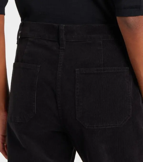 NILI LOTAN Florence Cotton-blend Corduroy Flared Pants - Black