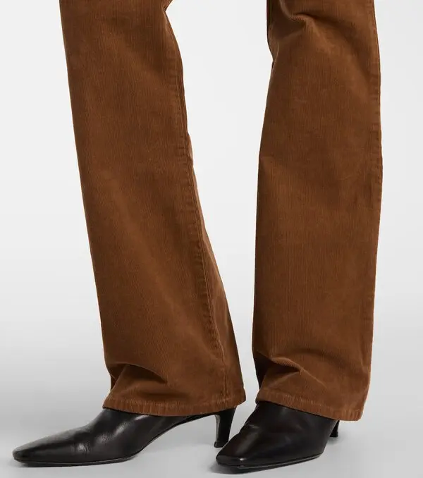 NILI LOTAN Joan High-rise Cotton-blend Corduroy Flared Pants - Brown