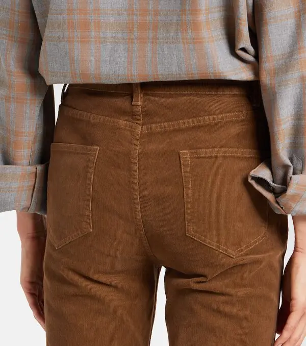 NILI LOTAN Joan High-rise Cotton-blend Corduroy Flared Pants - Brown