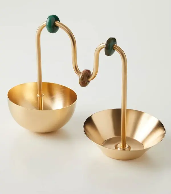 NATALIA CRIADO Set Of 2 Embellished -plated Bowls