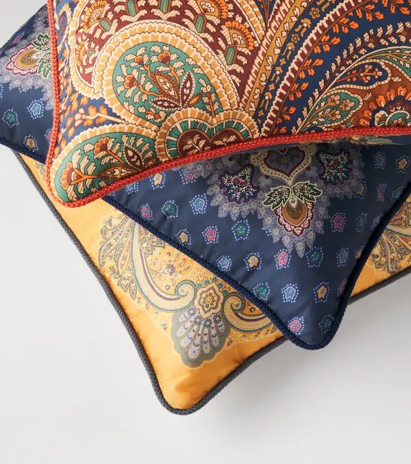 Etro Kiri Paisley Printed Cotton Cushion