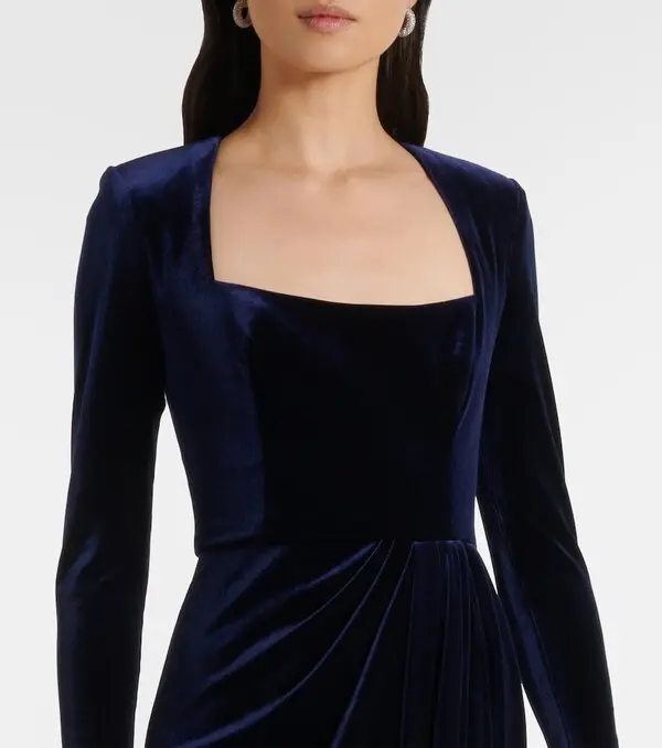 Monique Lhuillier Belted Velvet Gown