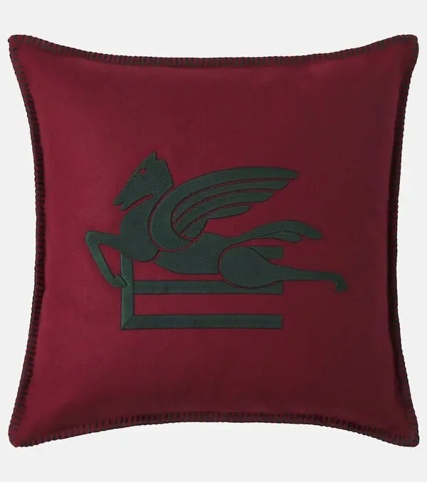 Etro Ribot Wool Cushion - Red