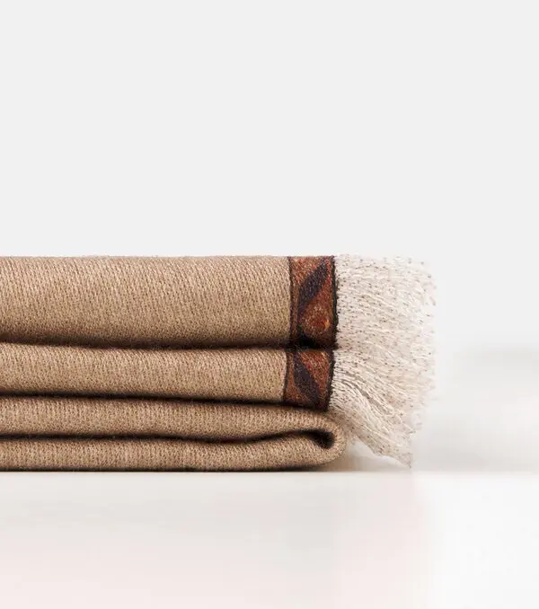 Etro Clergy Pegaso Floral Wool Throw - Brown