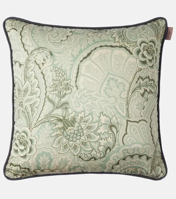 Etro Bloom Floral Cotton Cushion - Green