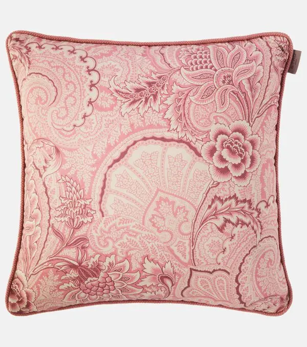 Etro Bloom Floral Cotton Cushion - Pink