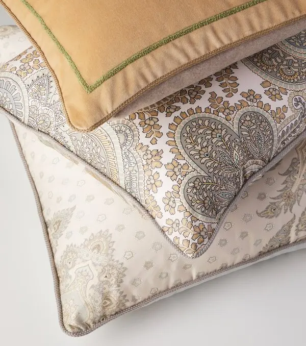 Etro Sponge Logo Cotton And Wool Cushion