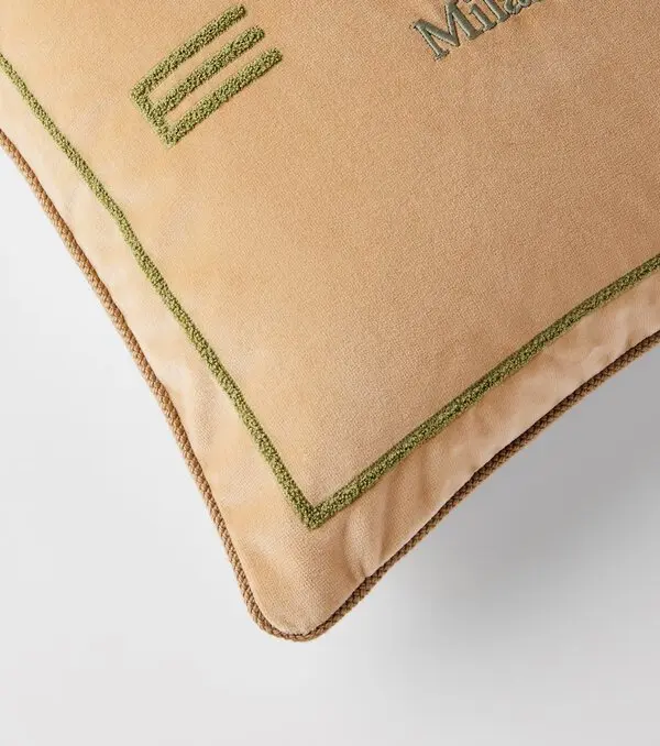 Etro Sponge Logo Cotton And Wool Cushion
