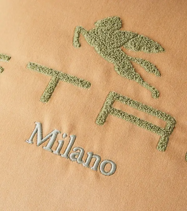Etro Sponge Logo Cotton And Wool Cushion