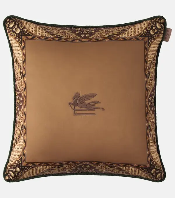 Etro Boyd Paisley Cotton Cushion - Brown