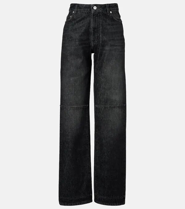 JEAN PAUL GAULTIER Cutout Mid-rise Wide-leg Jeans - Black