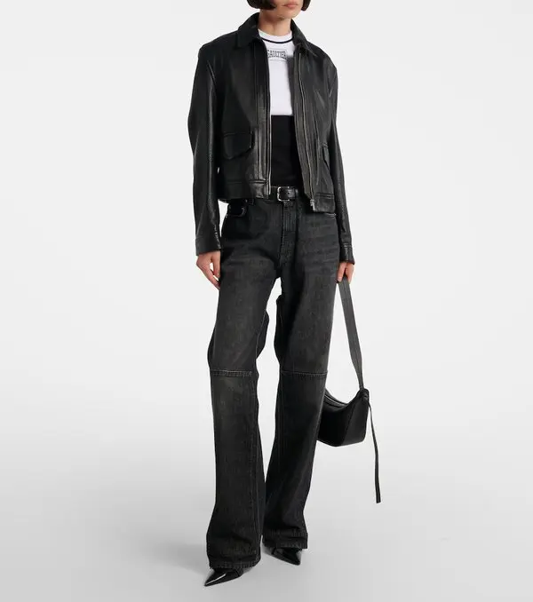 JEAN PAUL GAULTIER Cutout Mid-rise Wide-leg Jeans