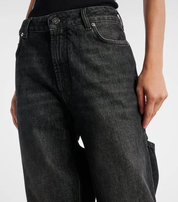 JEAN PAUL GAULTIER Cutout Mid-rise Wide-leg Jeans