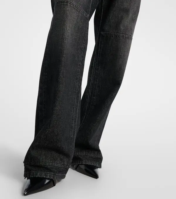 JEAN PAUL GAULTIER Cutout Mid-rise Wide-leg Jeans