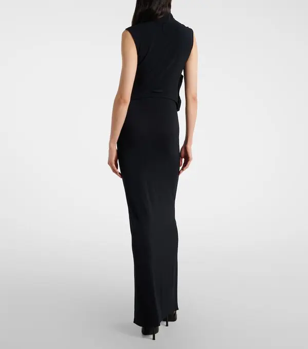 JEAN PAUL GAULTIER Draped Jersey Maxi Dress - Black