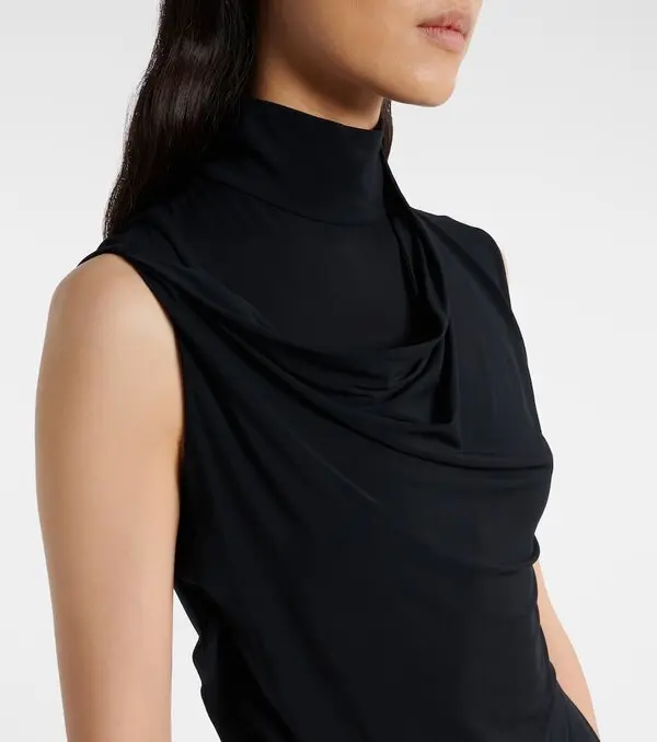 JEAN PAUL GAULTIER Draped Jersey Maxi Dress - Black