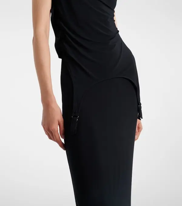 JEAN PAUL GAULTIER Draped Jersey Maxi Dress - Black