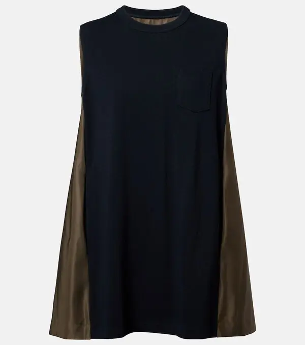 Sacai Paneled Mini Dress - Blue