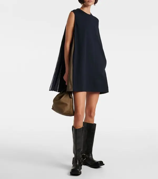 Sacai Paneled Mini Dress - Blue