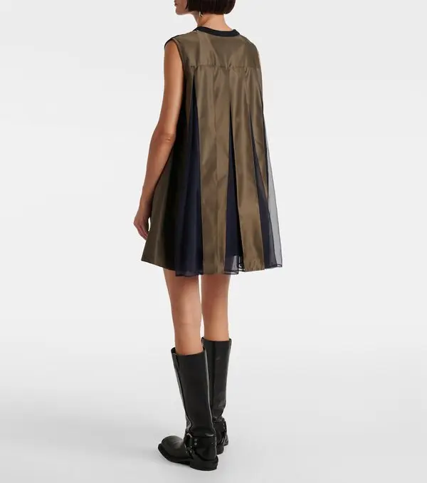 Sacai Paneled Mini Dress - Blue