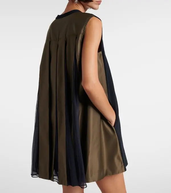 Sacai Paneled Mini Dress - Blue
