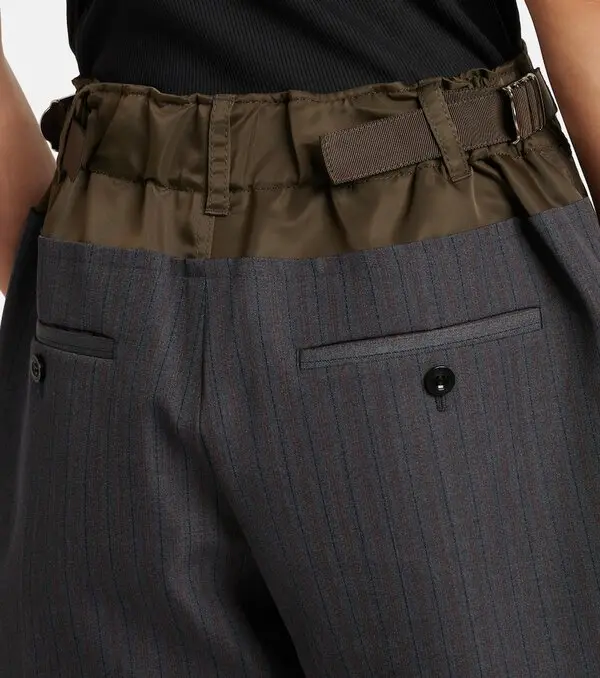 Sacai Paneled Striped Shorts