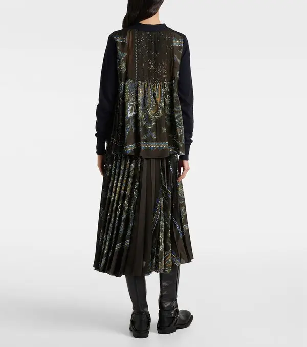 Sacai Paneled Cardigan - Blue