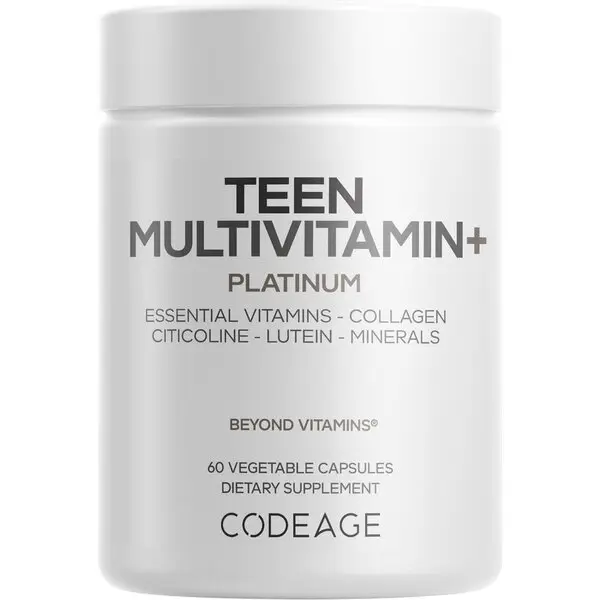CODEAGE Teen Multivitamin+ Platinum, Vitamin A, E, B12, K2 - White
