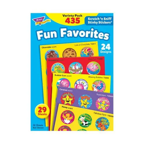 TREND ENTERPRISES Fun Favorites Stinky Stickers Variety Pack - Multicolored